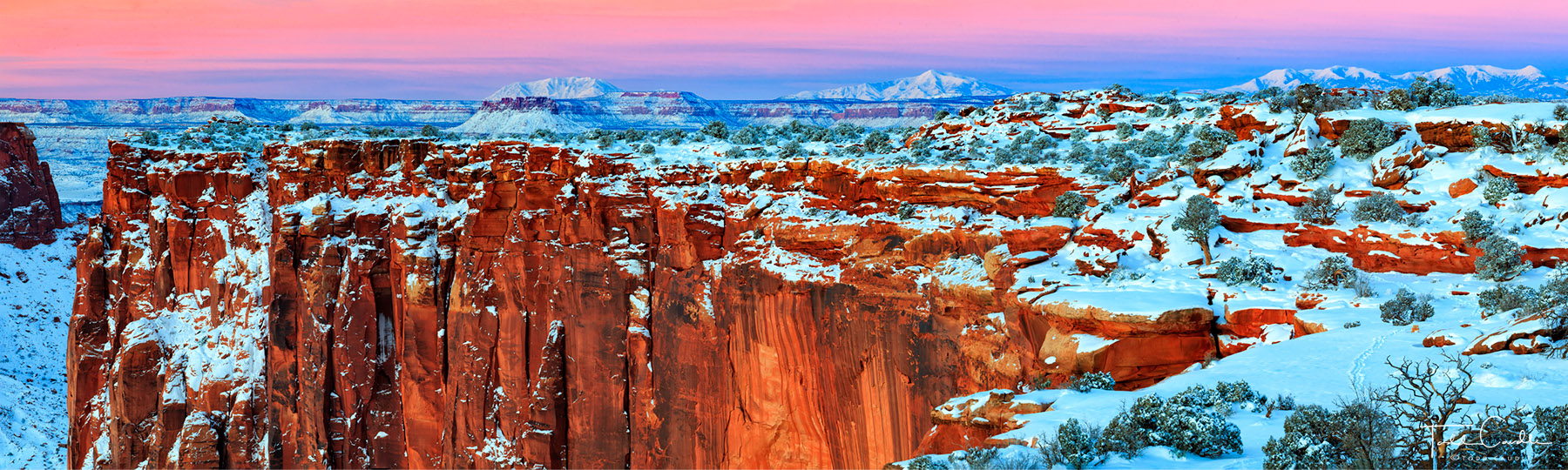 Grandview Point Snowy Dawn (Panorama) | Canyonlands National Park, Utah ...