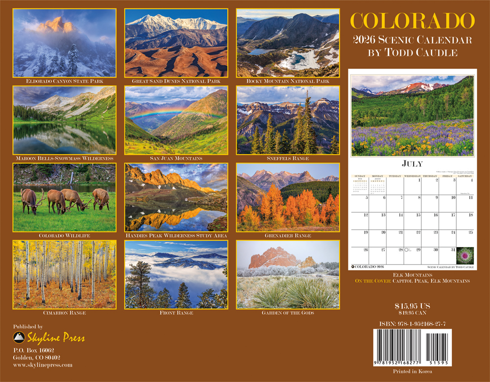 Colorado 2026 Wall Calendar | Skyline Press