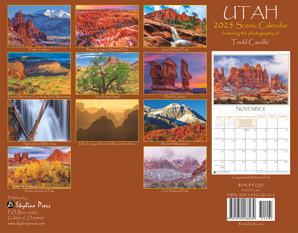 Utah 2025 Wall Calendar | Skyline Press